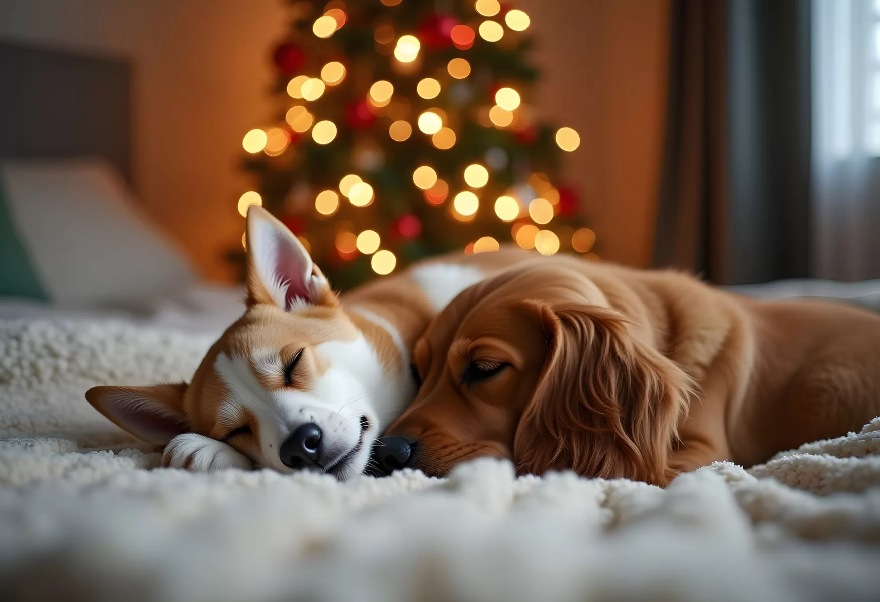 Two Dogs under Christmas Tree #eab2 Free Phone Live Wallpaper ...